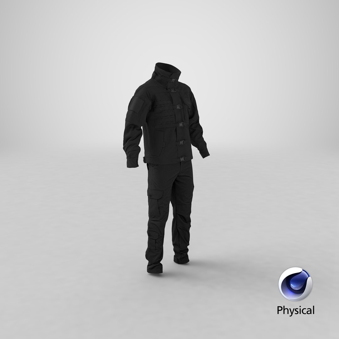 Realistic black swat uniform 3D model - TurboSquid 1442472