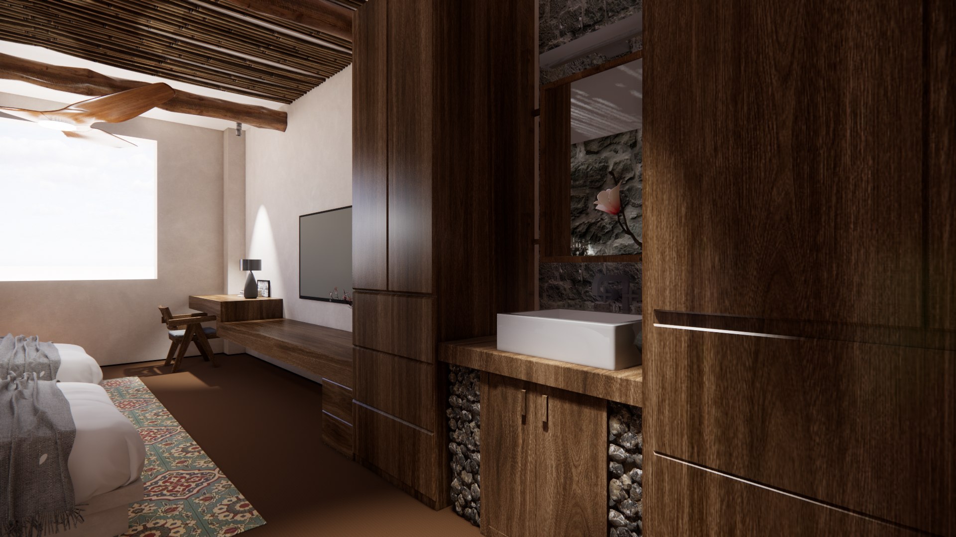 3D Hotel Standard Room Interior Design - TurboSquid 2005462