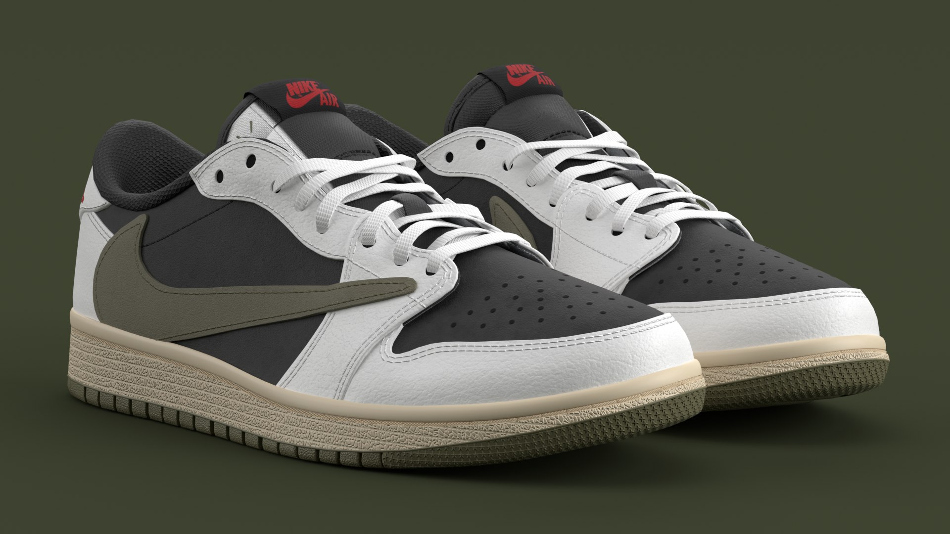 3D Travis Scott X Air Jordan Olive - TurboSquid 2308627