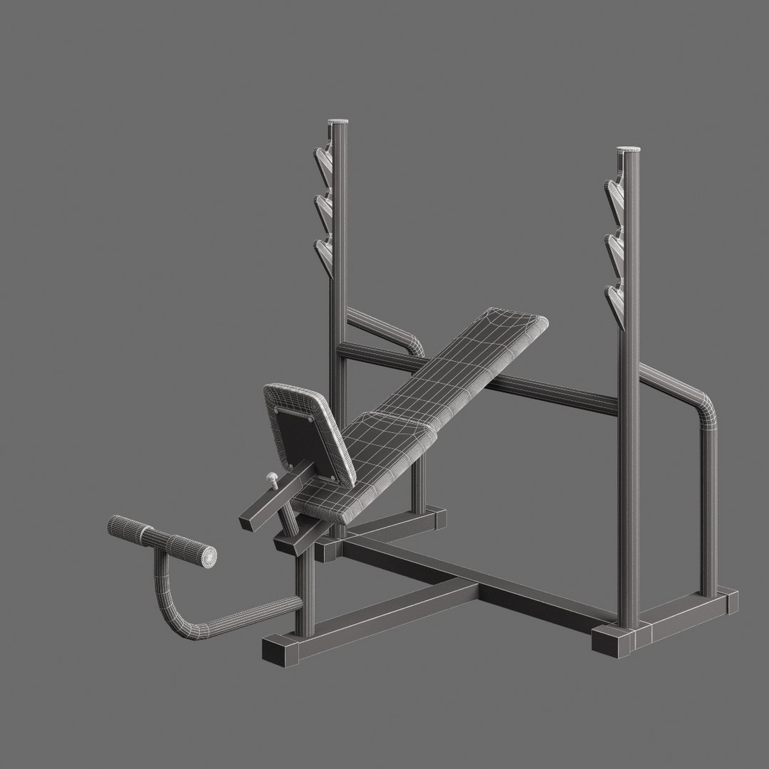 fitness supine bench 3d max