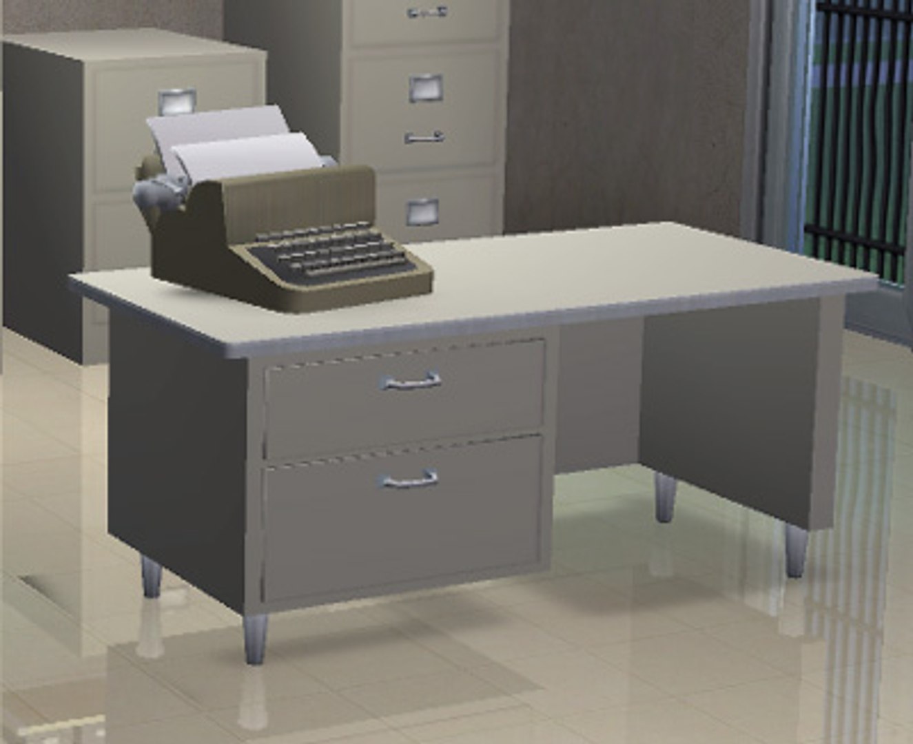 Free Classic Desk 3d Model