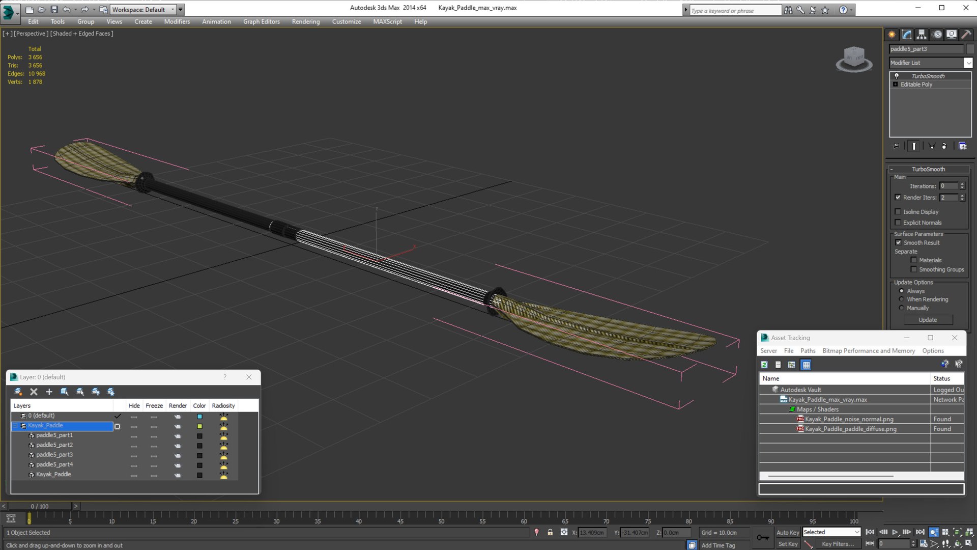 Kayak Paddle 3D Model - TurboSquid 2213114