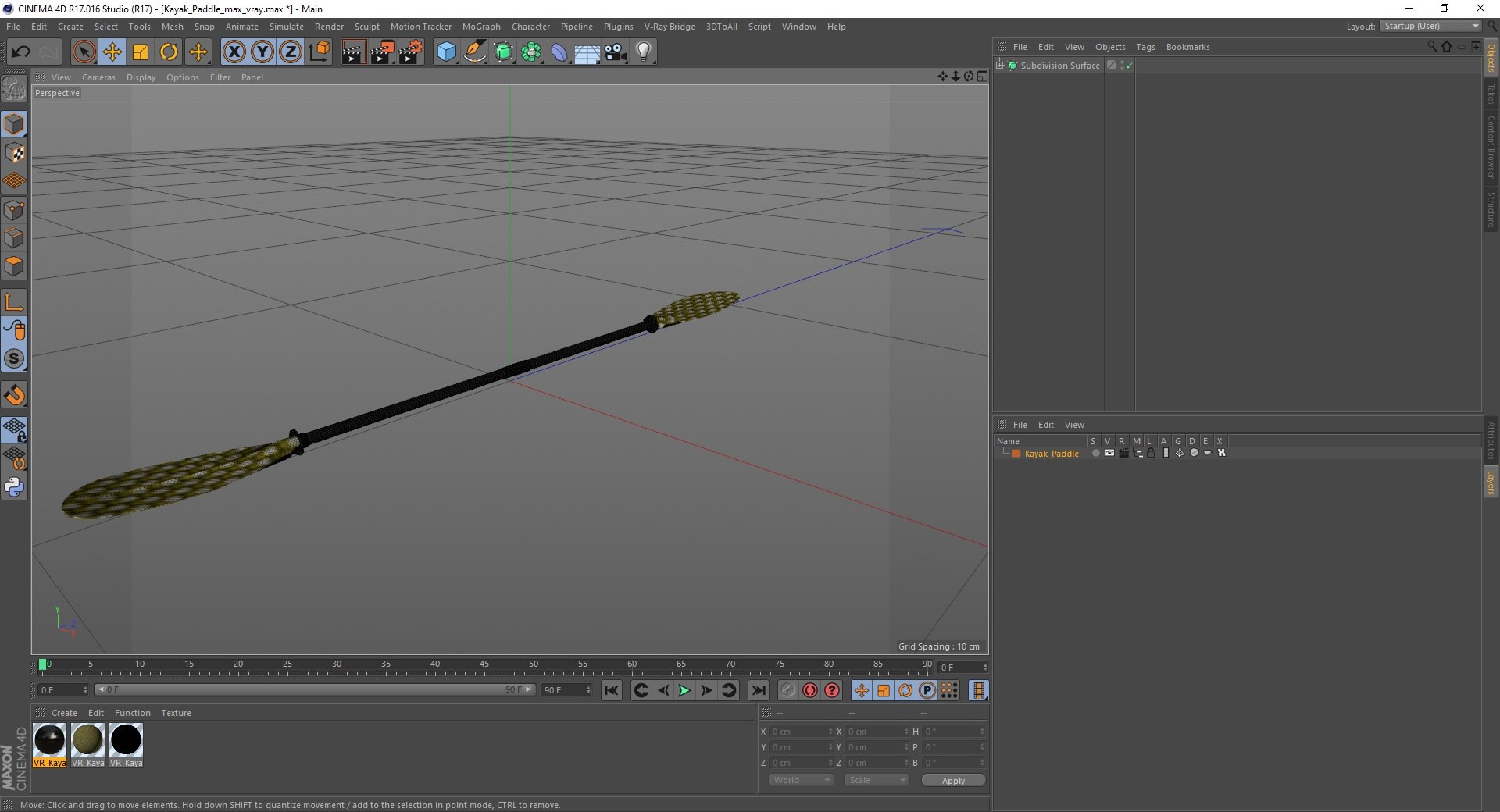 Kayak Paddle 3D Model - TurboSquid 2213114