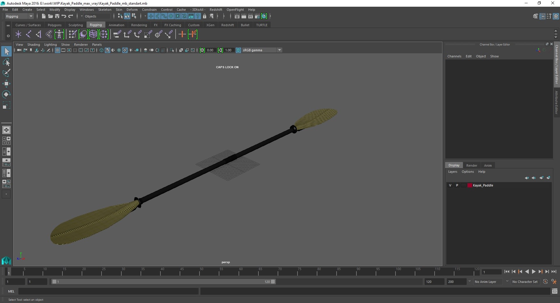 Kayak Paddle 3D Model - TurboSquid 2213114