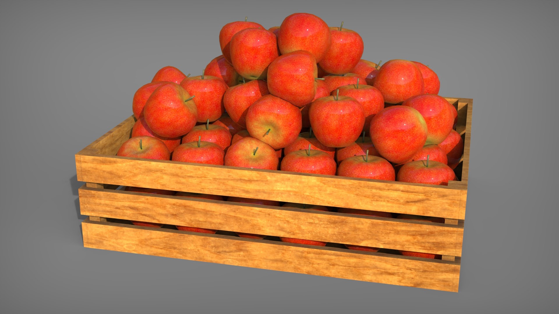 3D Apple Box Set Low-poly Model - TurboSquid 2065905