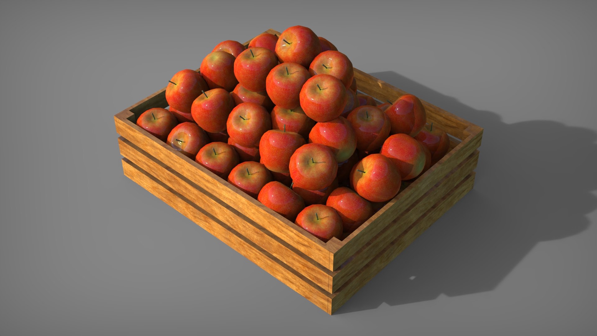 3D Apple Box Set Low-poly Model - TurboSquid 2065905