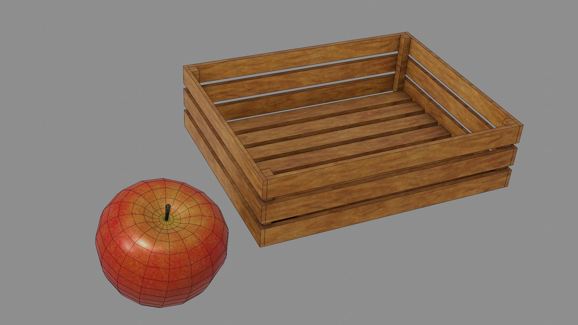 3D Apple Box Set Low-poly Model - TurboSquid 2065905