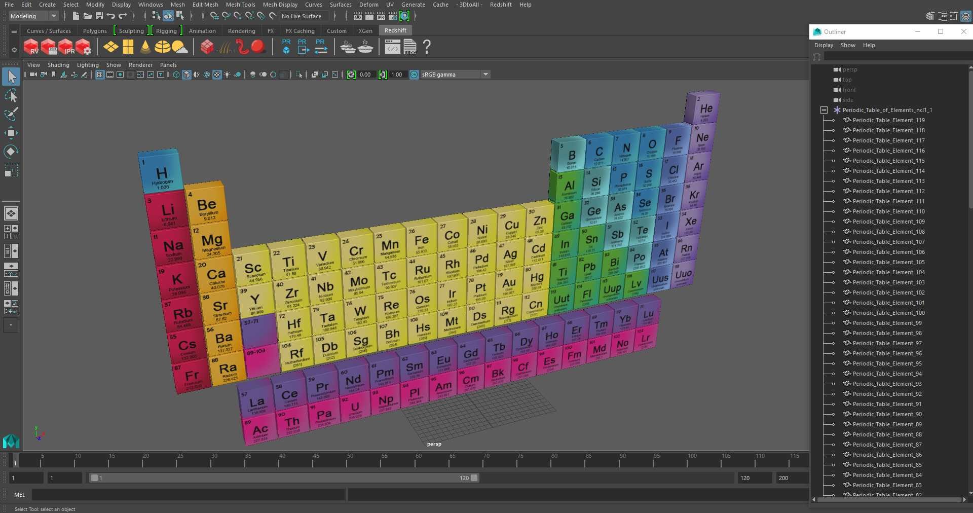 Periodic Table Of Elements Model - TurboSquid 2246811