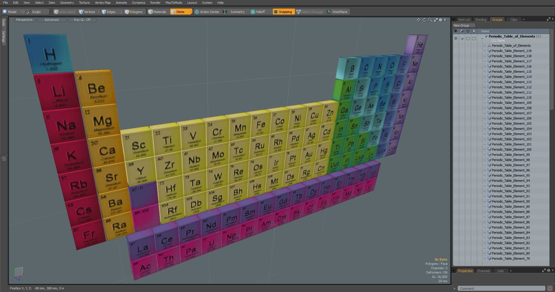 Periodic Table Of Elements Model - TurboSquid 2246811