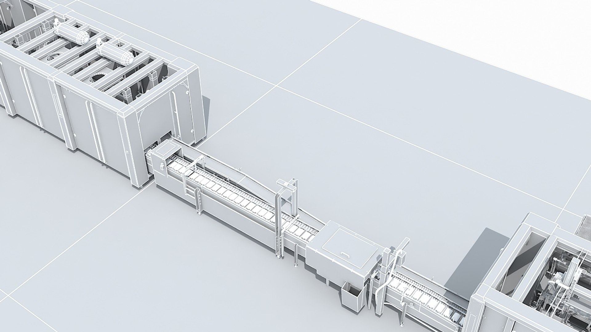 3D Automated Packaging Production Line For Fresh Milk Model ...