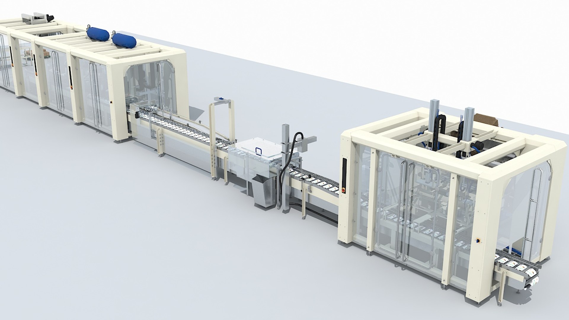 3D Automated Packaging Production Line For Fresh Milk Model ...