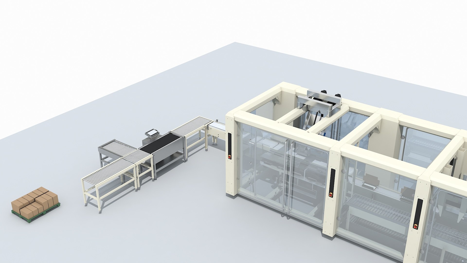 3D Automated Packaging Production Line For Fresh Milk Model ...