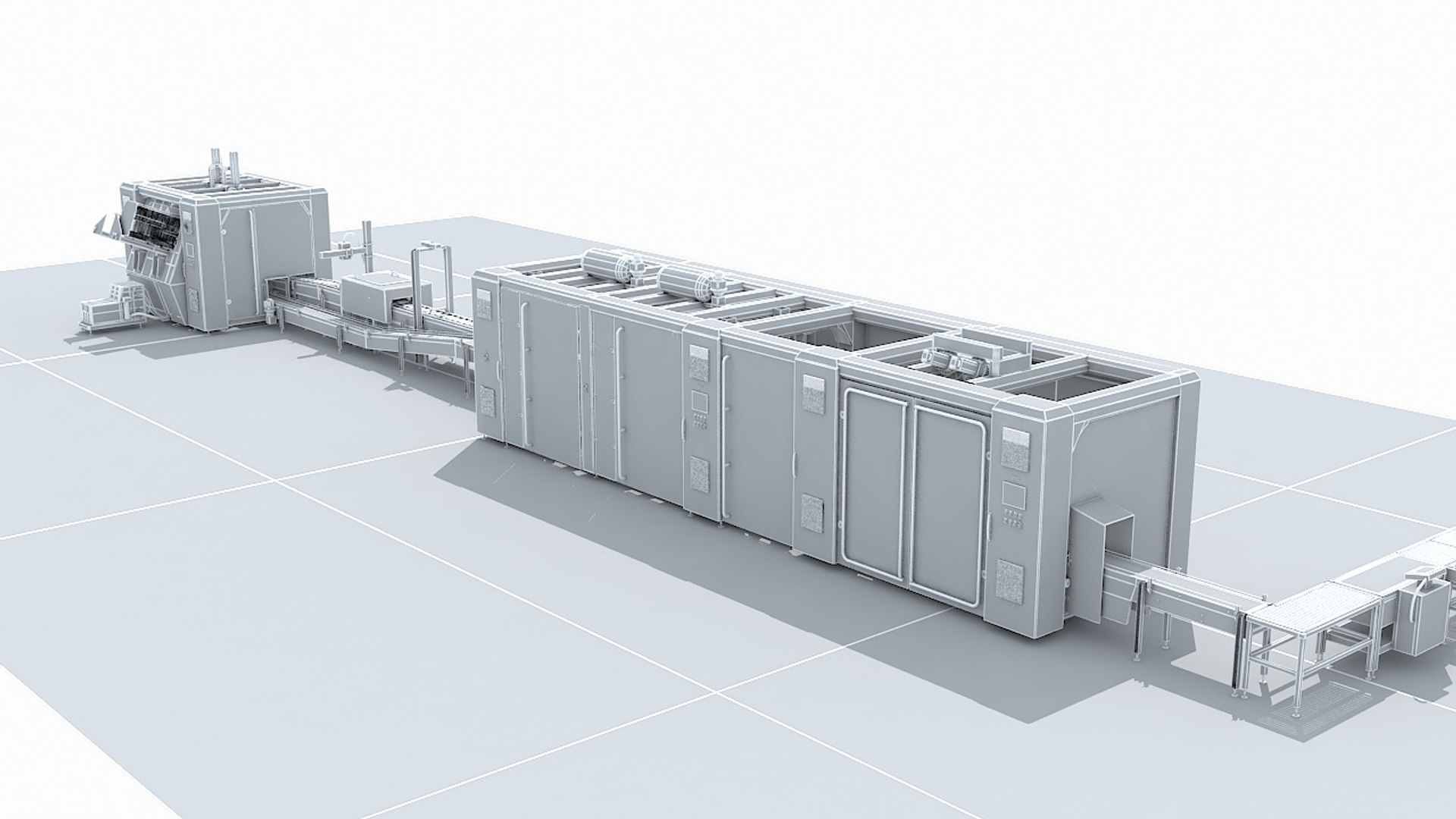 3D Automated Packaging Production Line For Fresh Milk Model ...