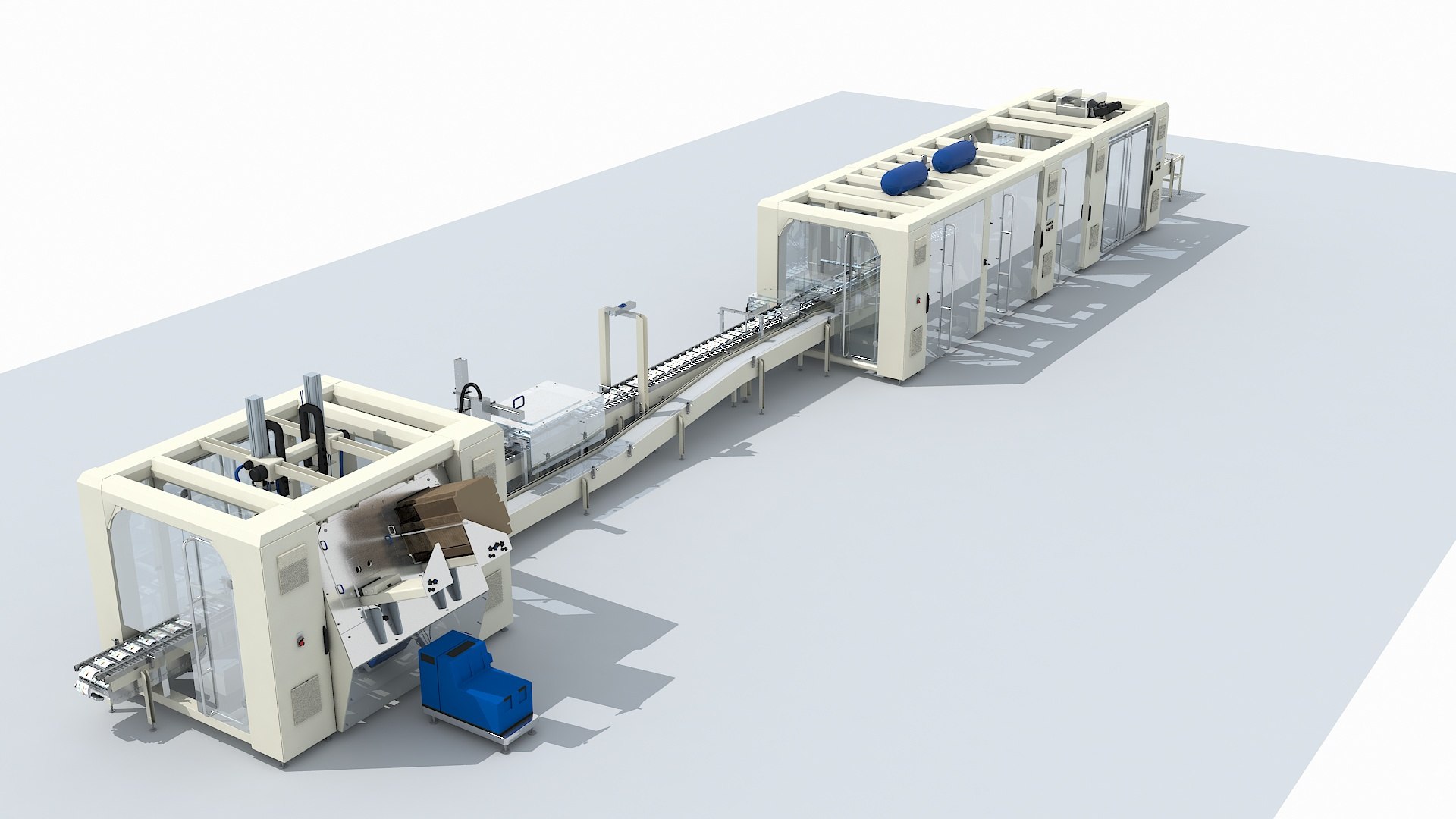 3D Automated Packaging Production Line For Fresh Milk Model ...