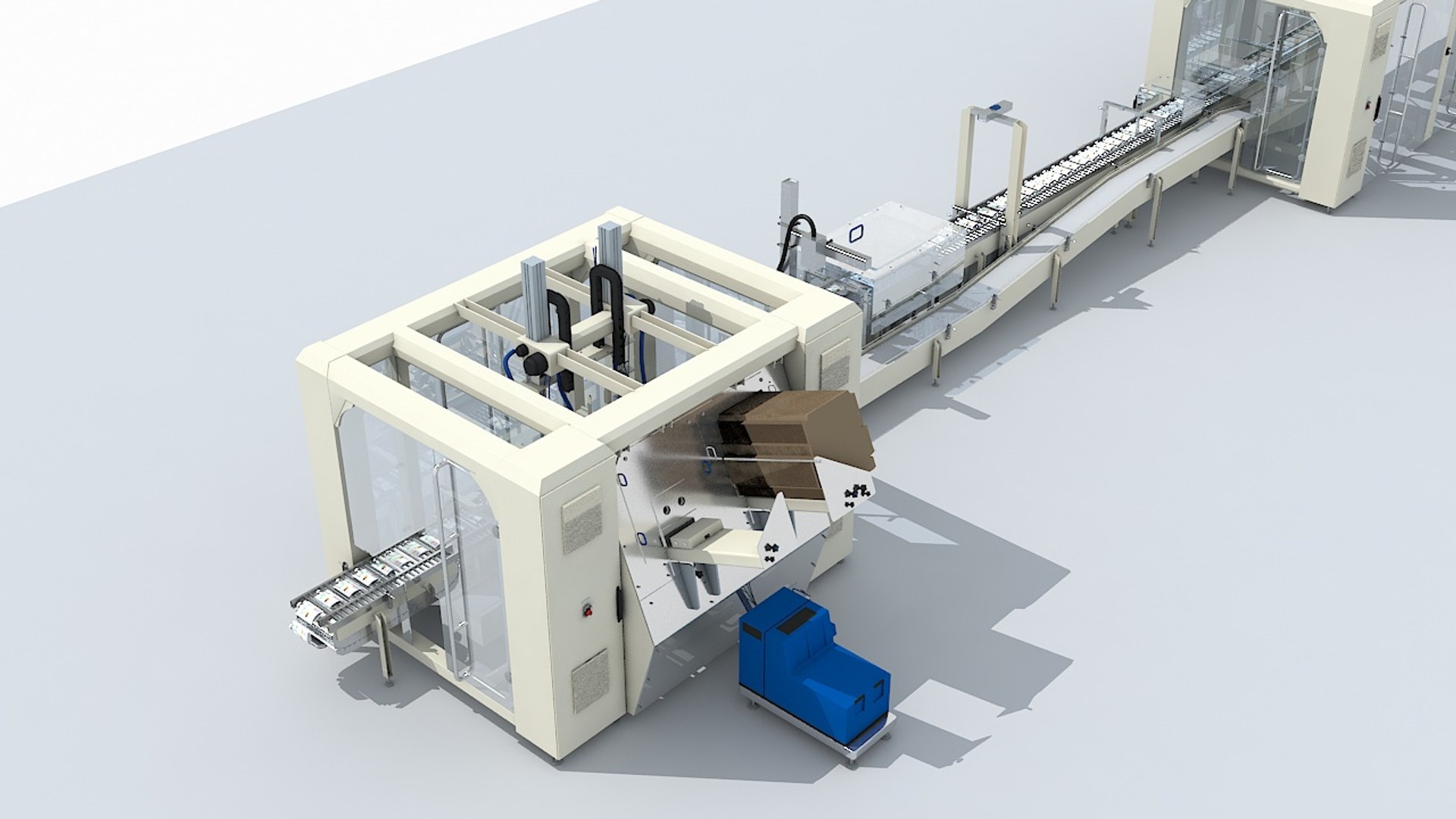 3D Automated Packaging Production Line For Fresh Milk Model ...