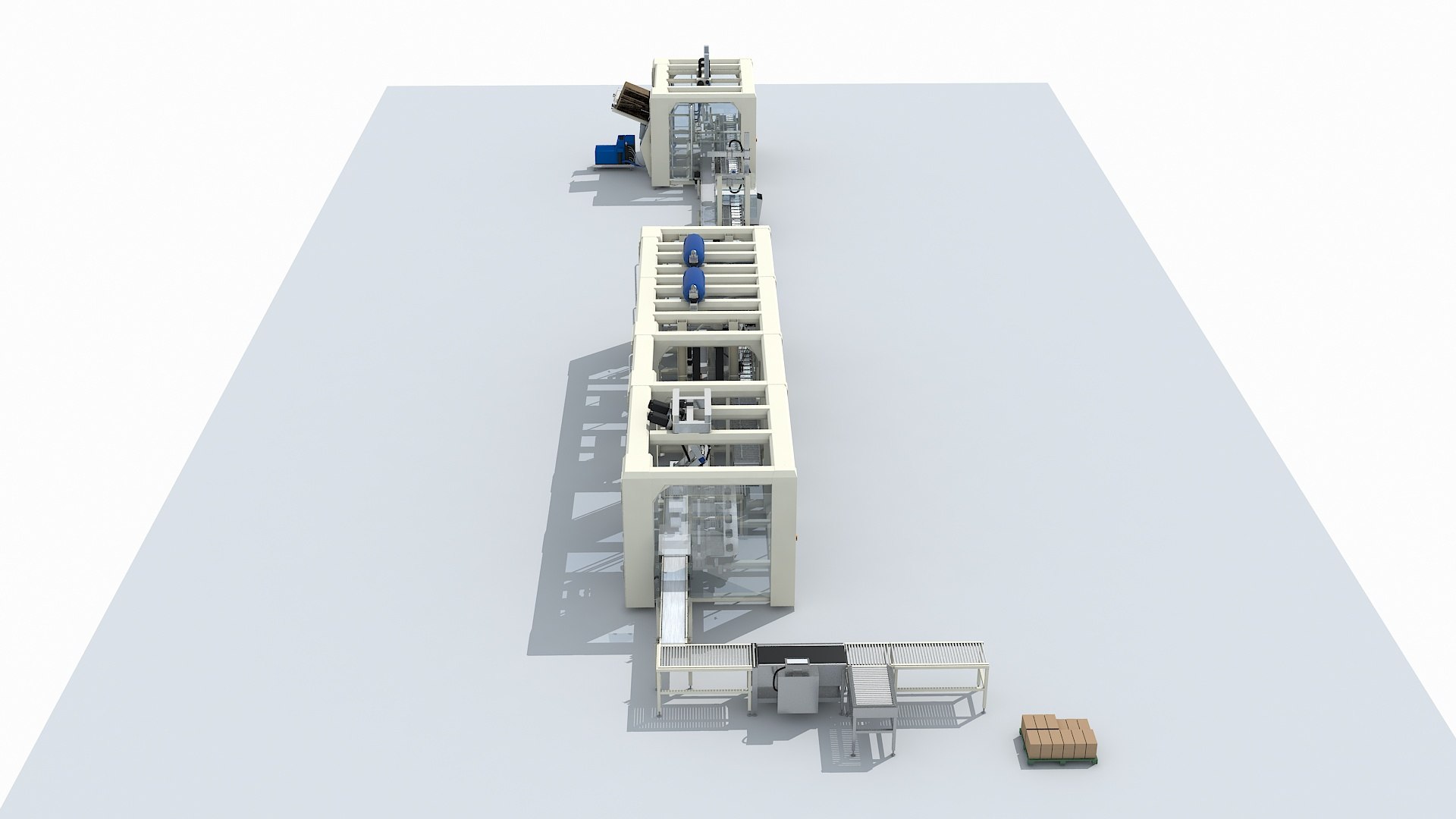 3D Automated Packaging Production Line For Fresh Milk Model ...