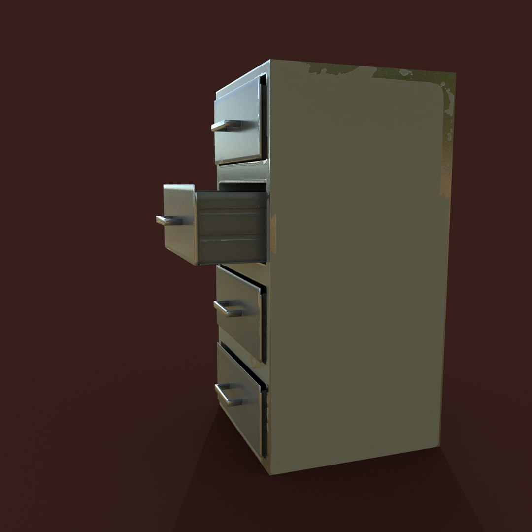 3D Model Metal File Cabinet Pbr - TurboSquid 1236446
