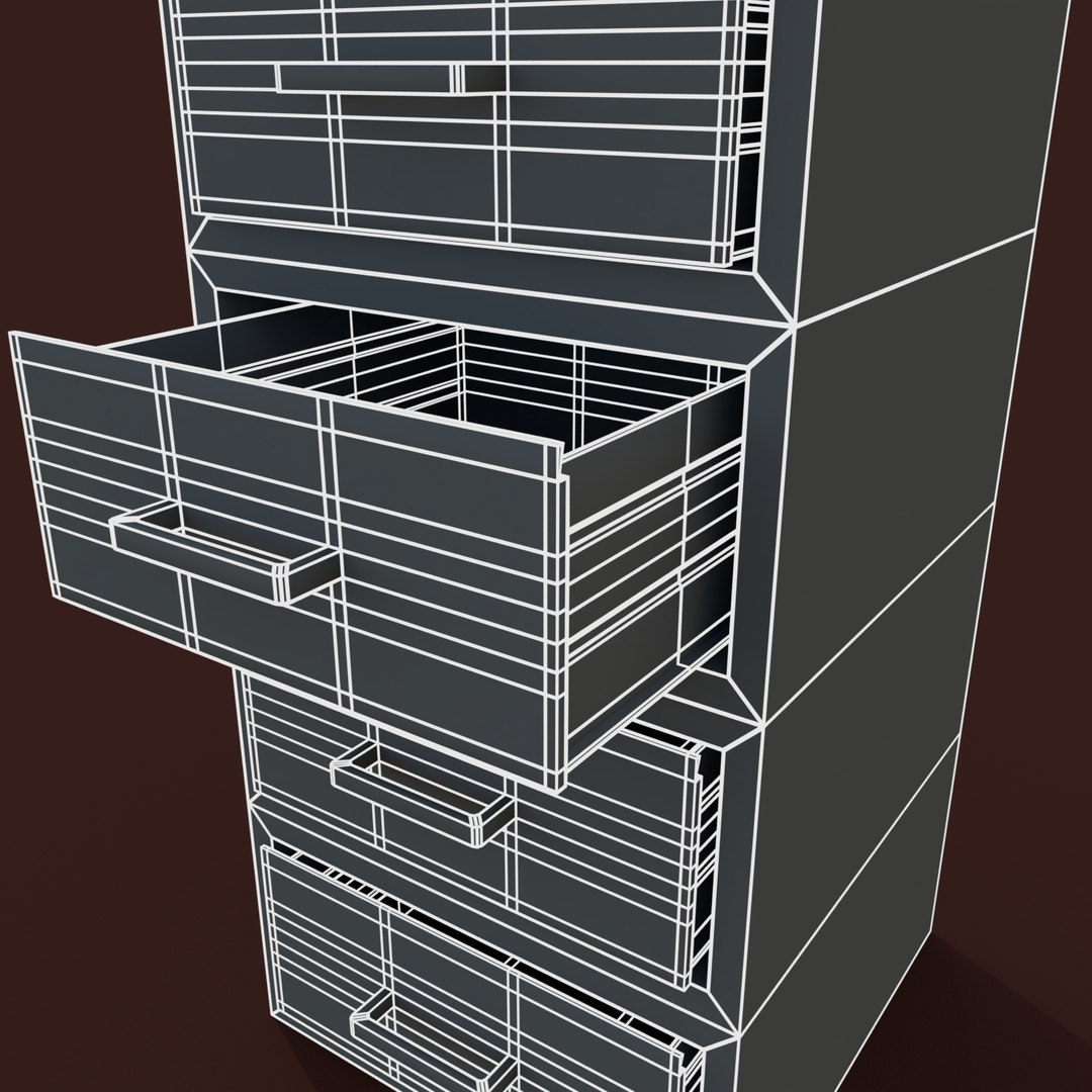 3D Model Metal File Cabinet Pbr - TurboSquid 1236446