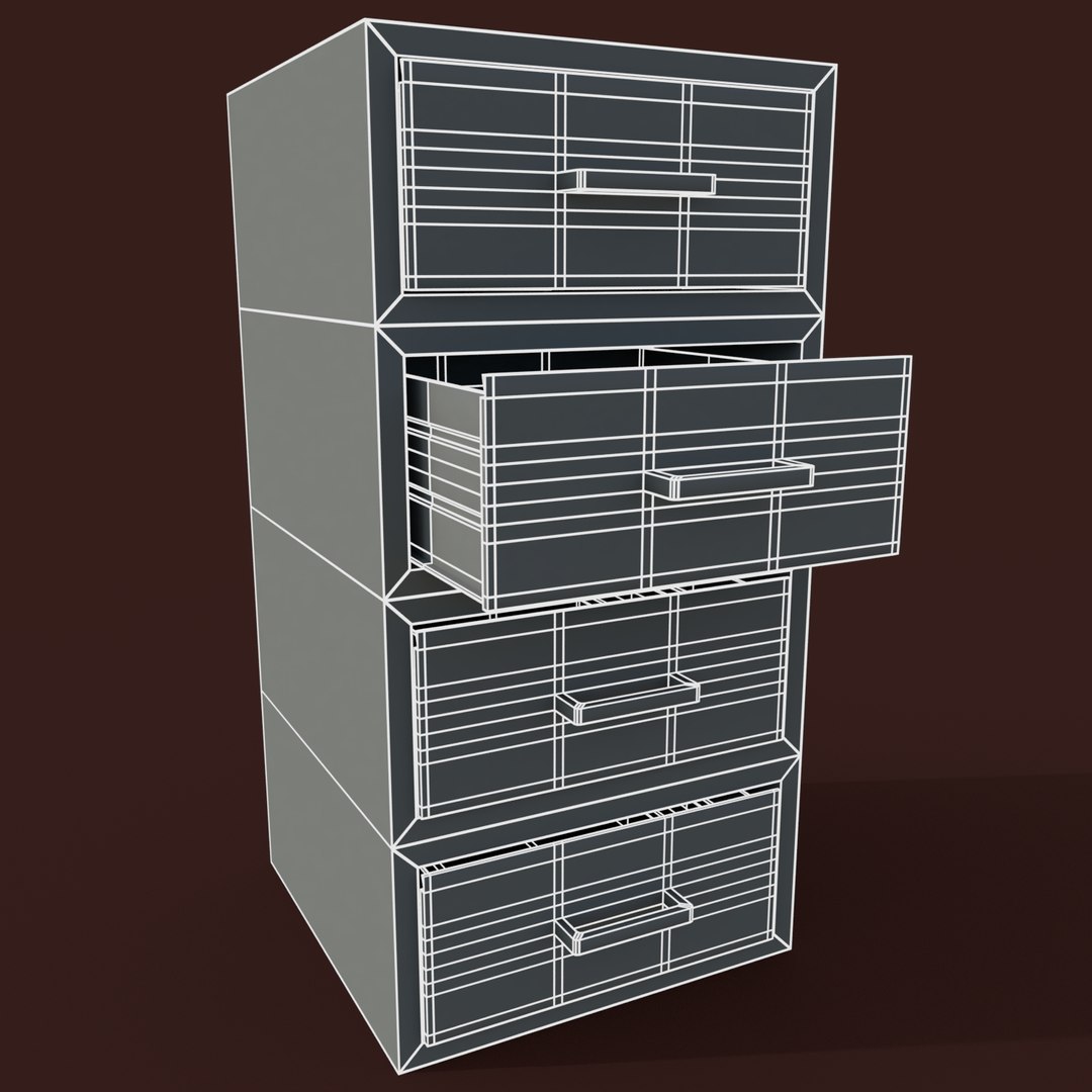 3D Model Metal File Cabinet Pbr - TurboSquid 1236446