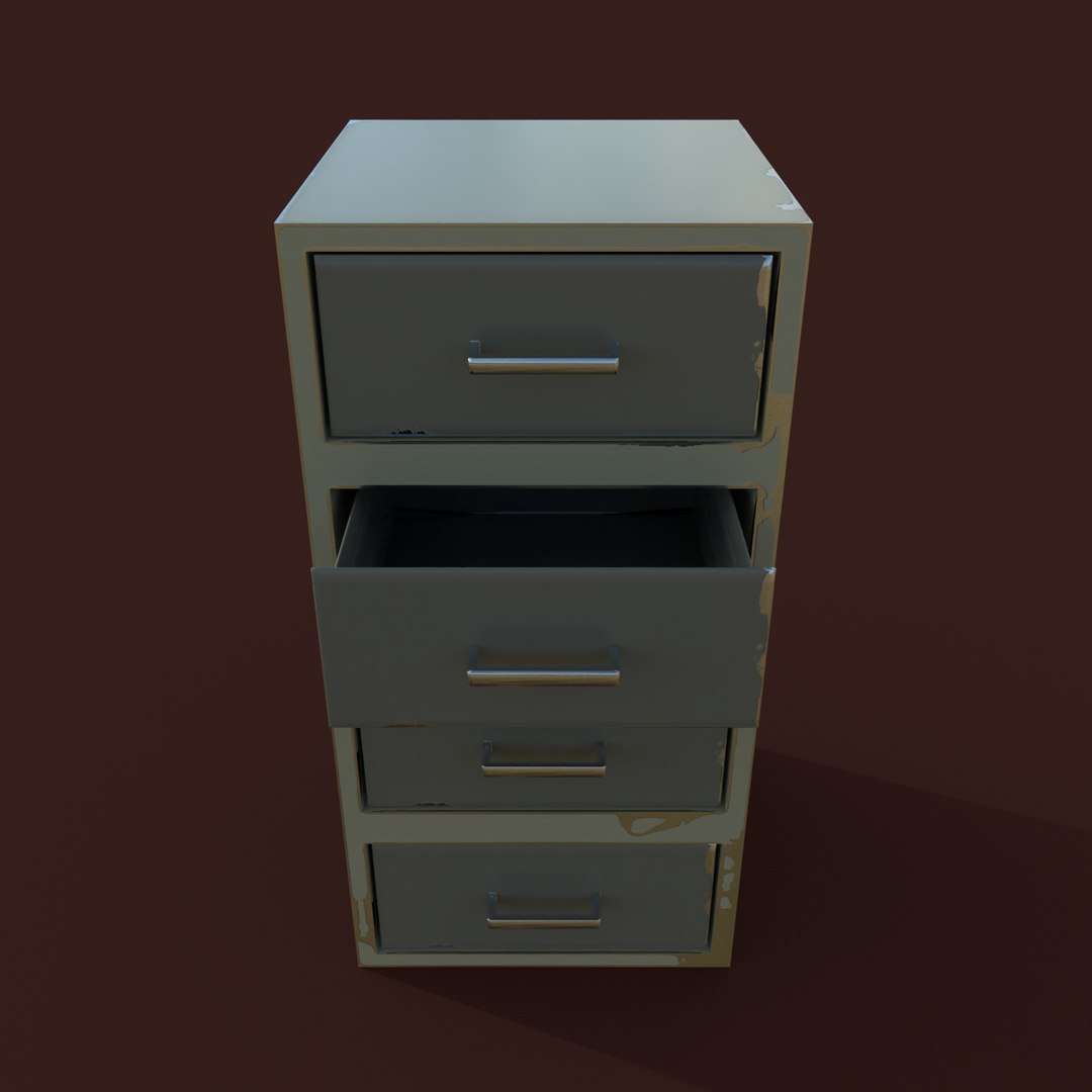 3D Model Metal File Cabinet Pbr - TurboSquid 1236446