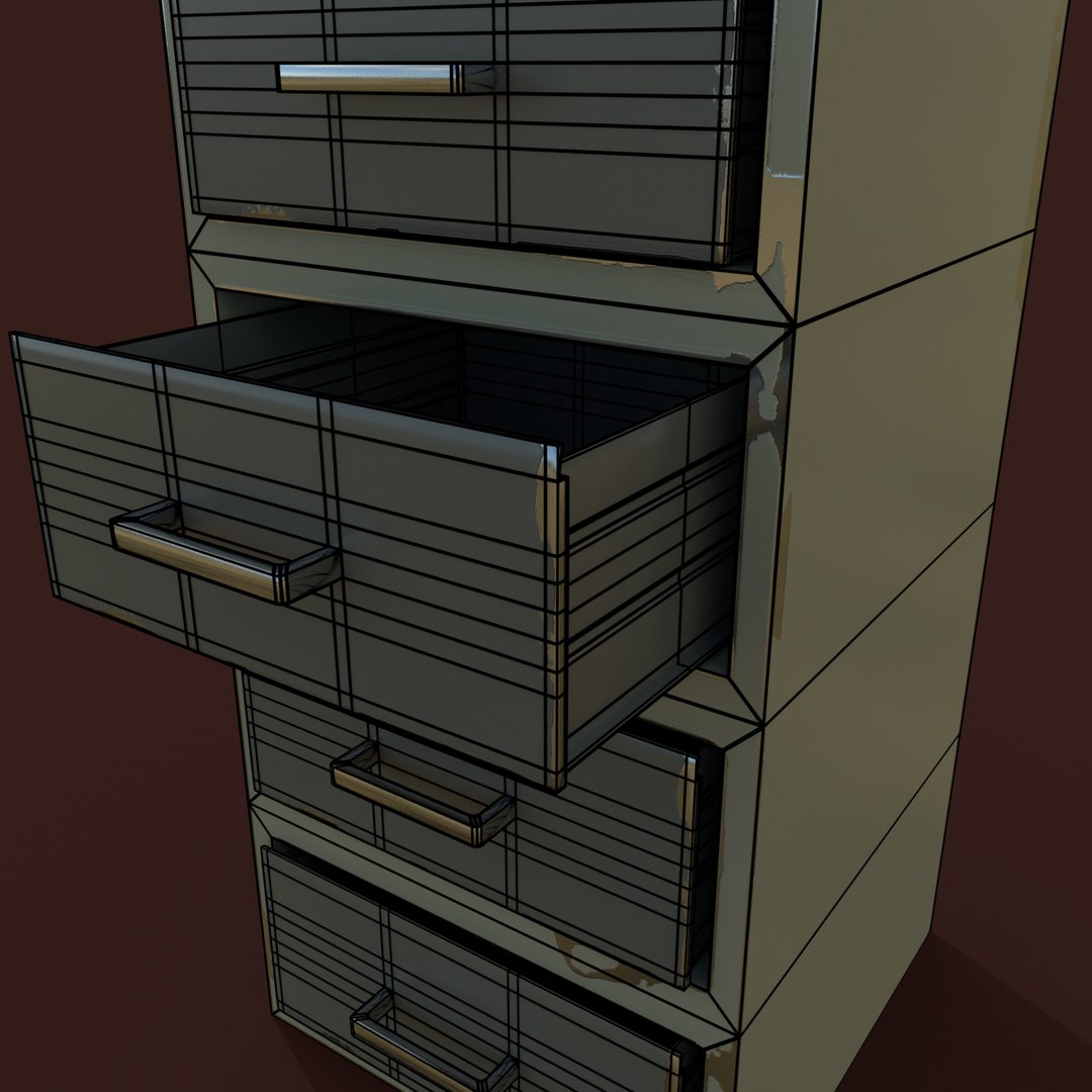 3D Model Metal File Cabinet Pbr - TurboSquid 1236446