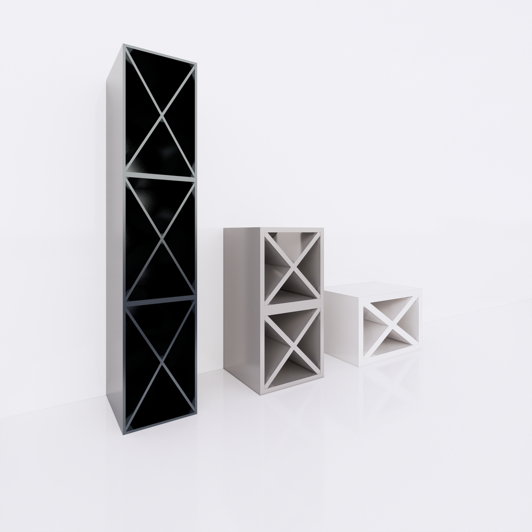 modelo 3d Estante para vinos - Familia Revit paramétrica completa ...