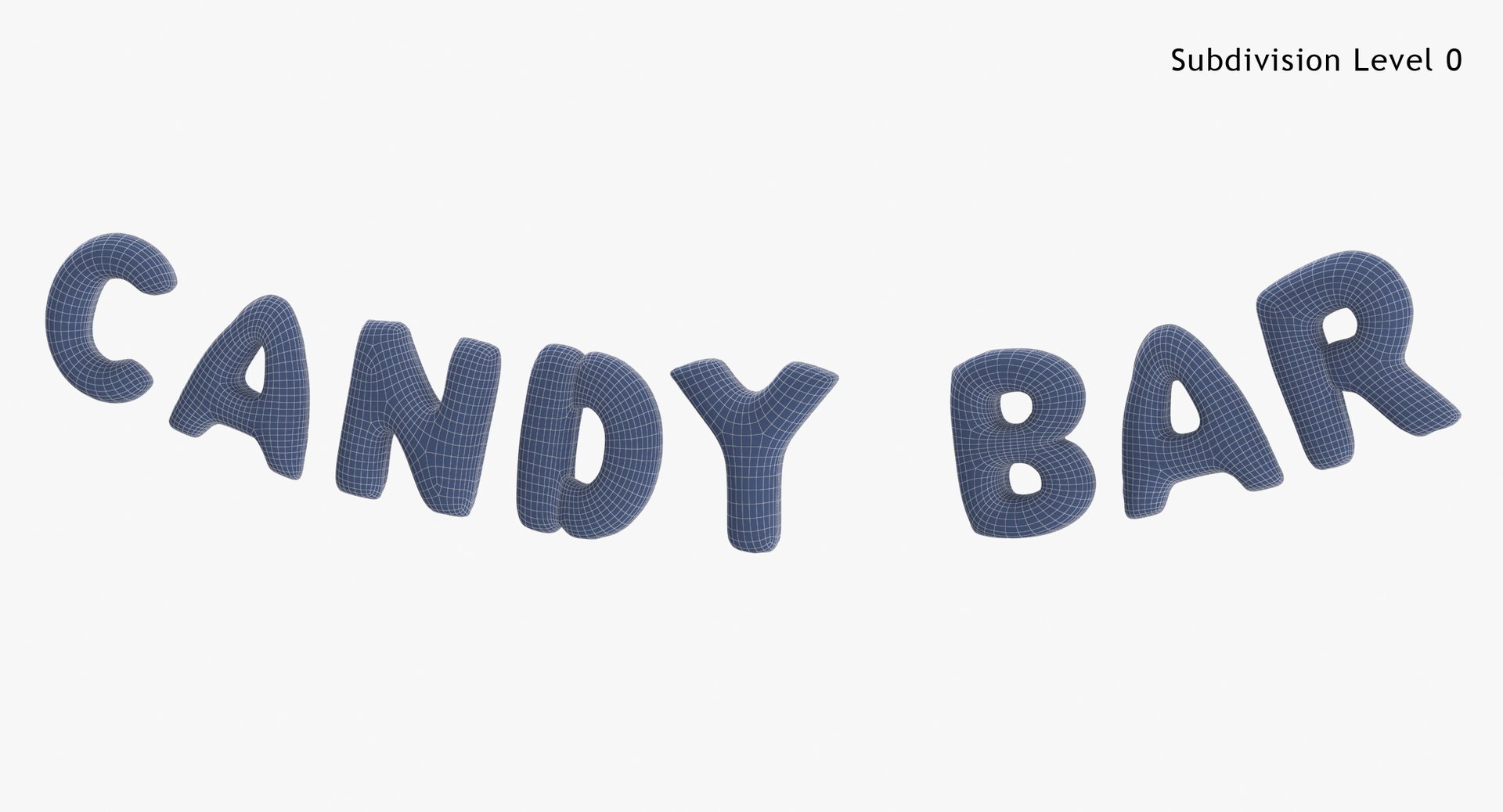 Foil Baloon Words Candy Bar Silver 3D model - TurboSquid 1738898