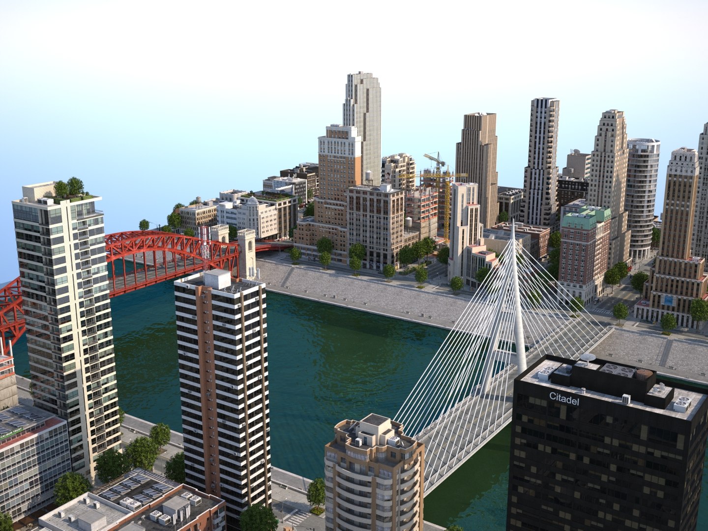 3d model river city buildings