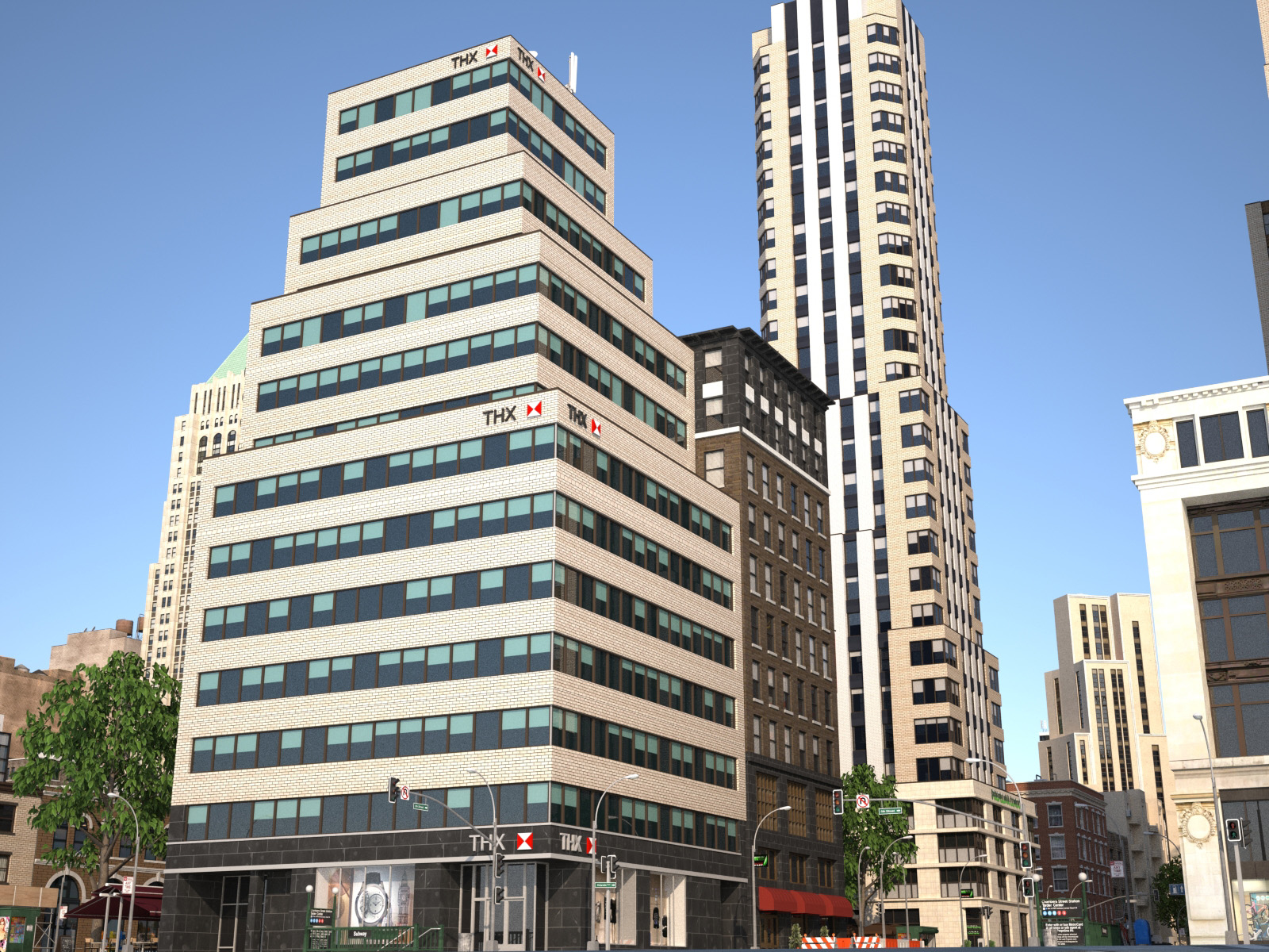 3d model river city buildings