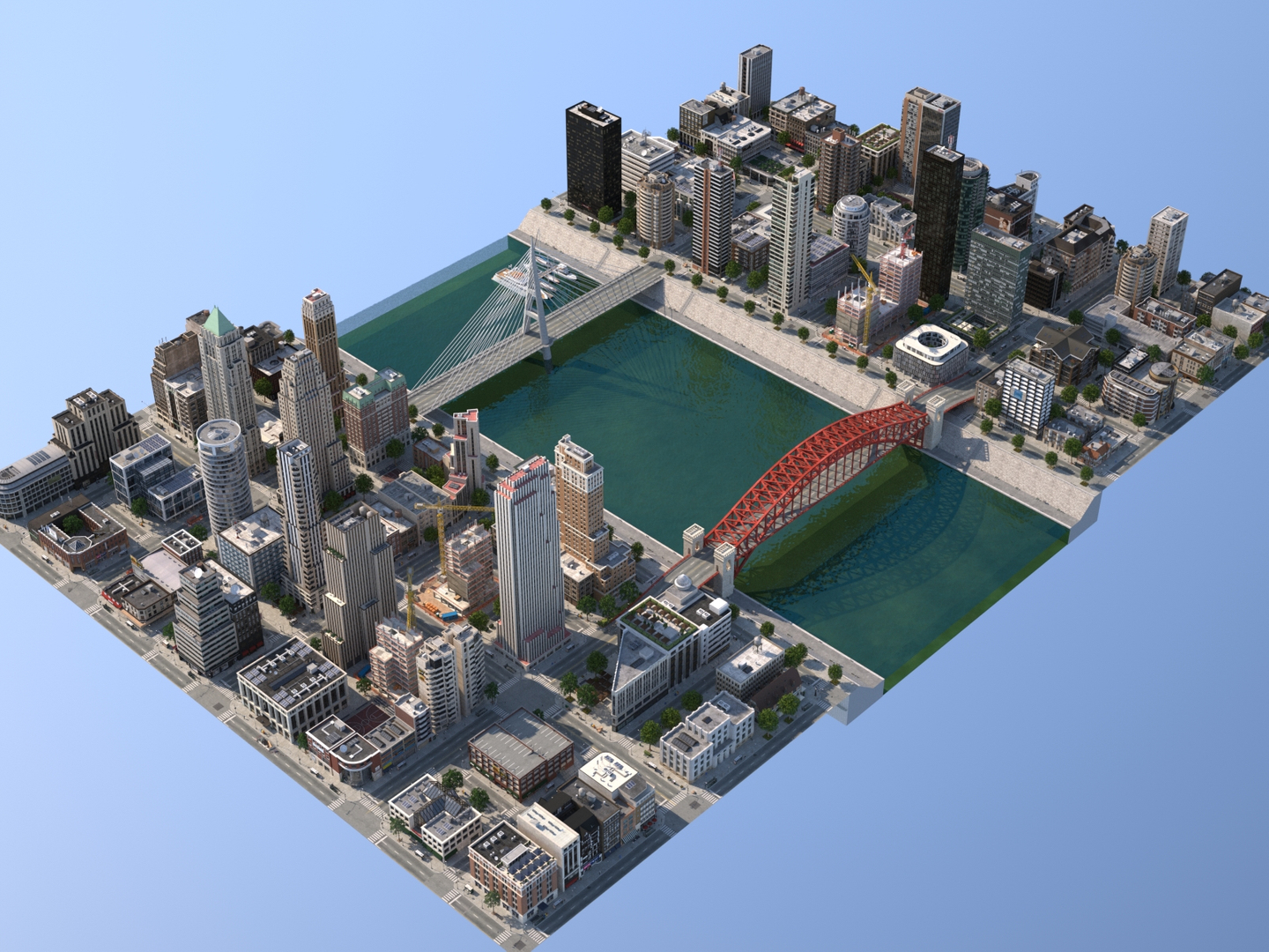 3d model river city buildings