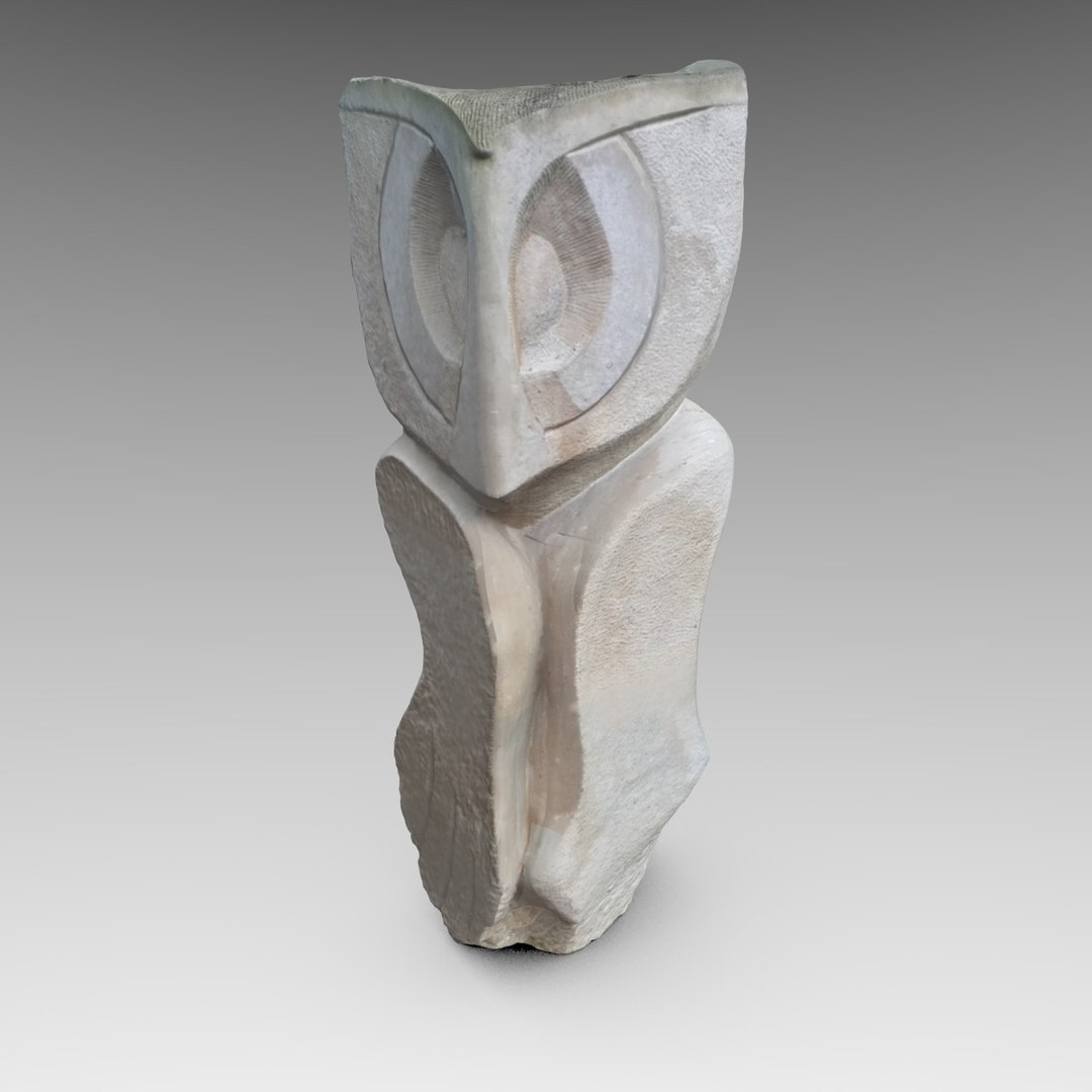 3d C4d Stone Owl Statue