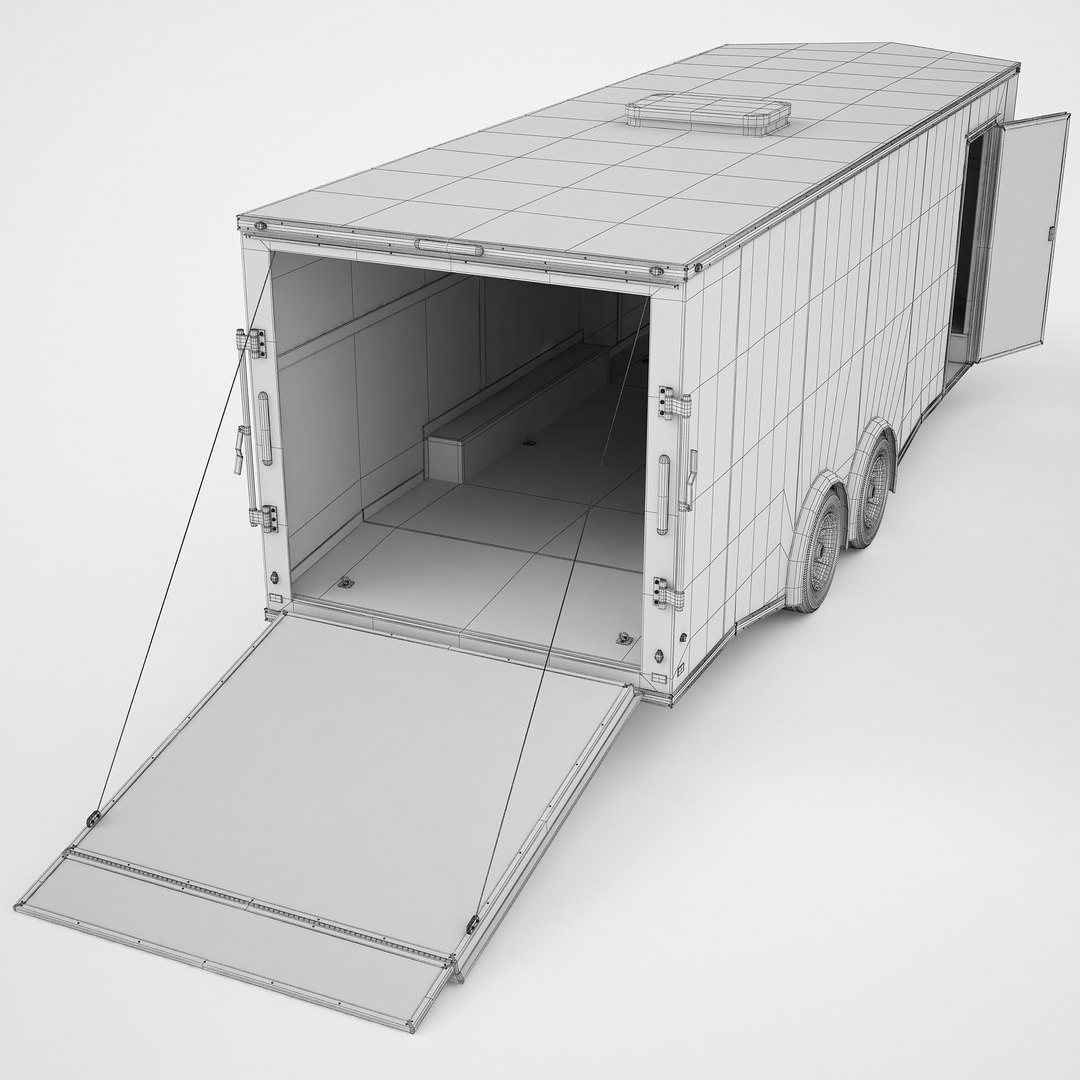 3D Enclosed Car Hauler Trailer 06 Model - TurboSquid 1847642