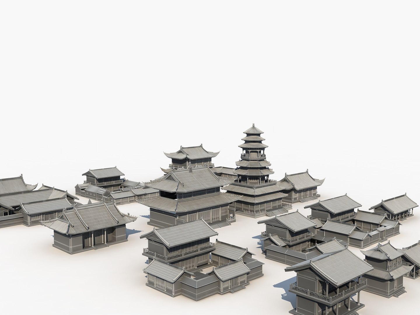 Collection of Chinese Ancient Architecture 2 3D model - TurboSquid 2057402
