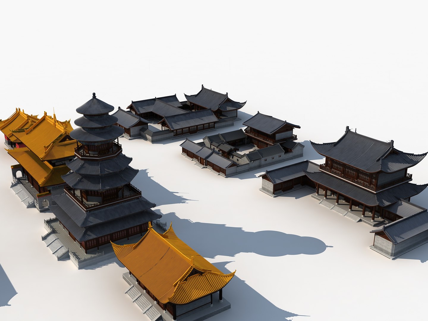 Collection Of Chinese Ancient Architecture 2 3D Model - TurboSquid 2057402