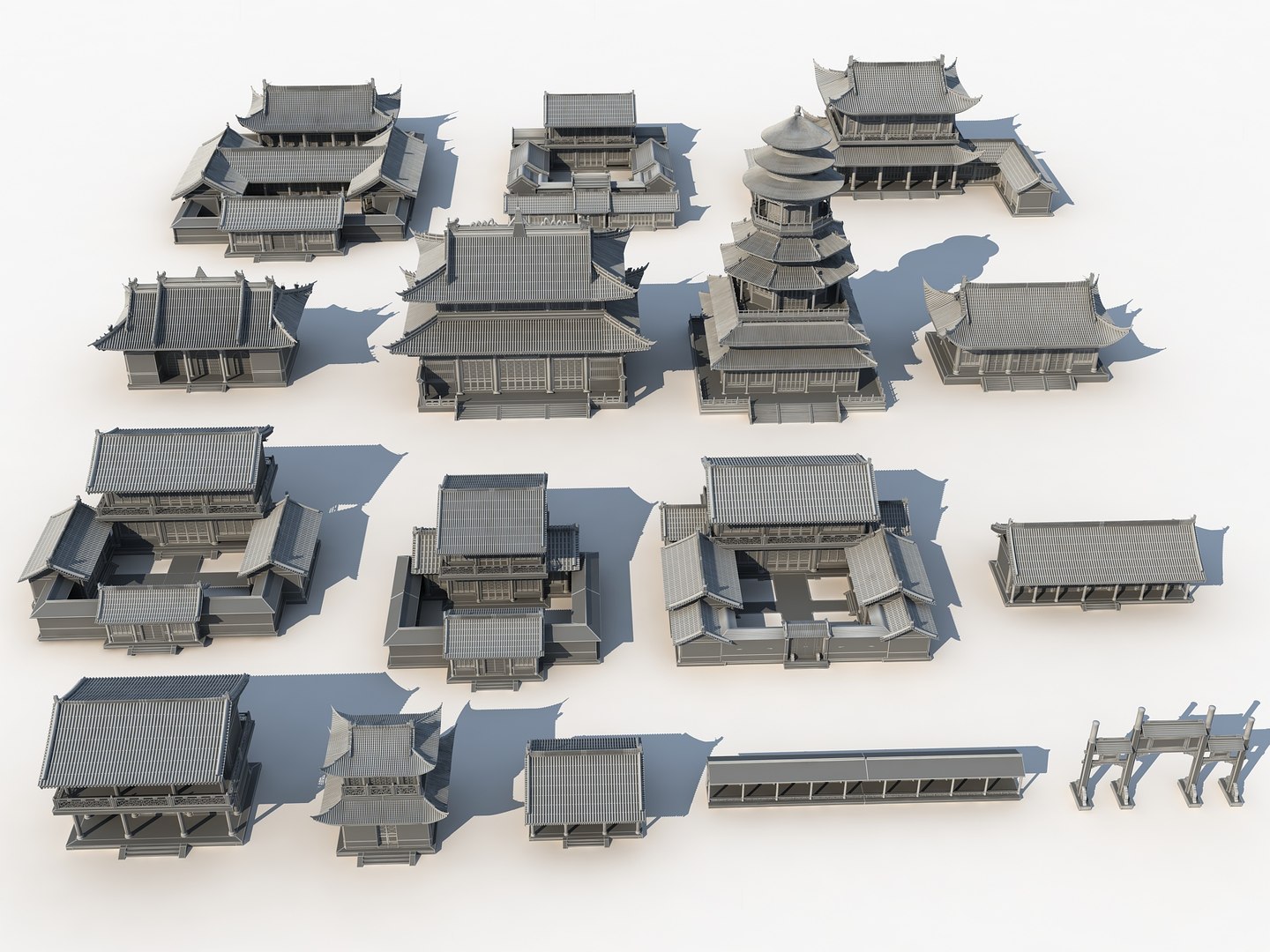 Collection Of Chinese Ancient Architecture 2 3D Model - TurboSquid 2057402