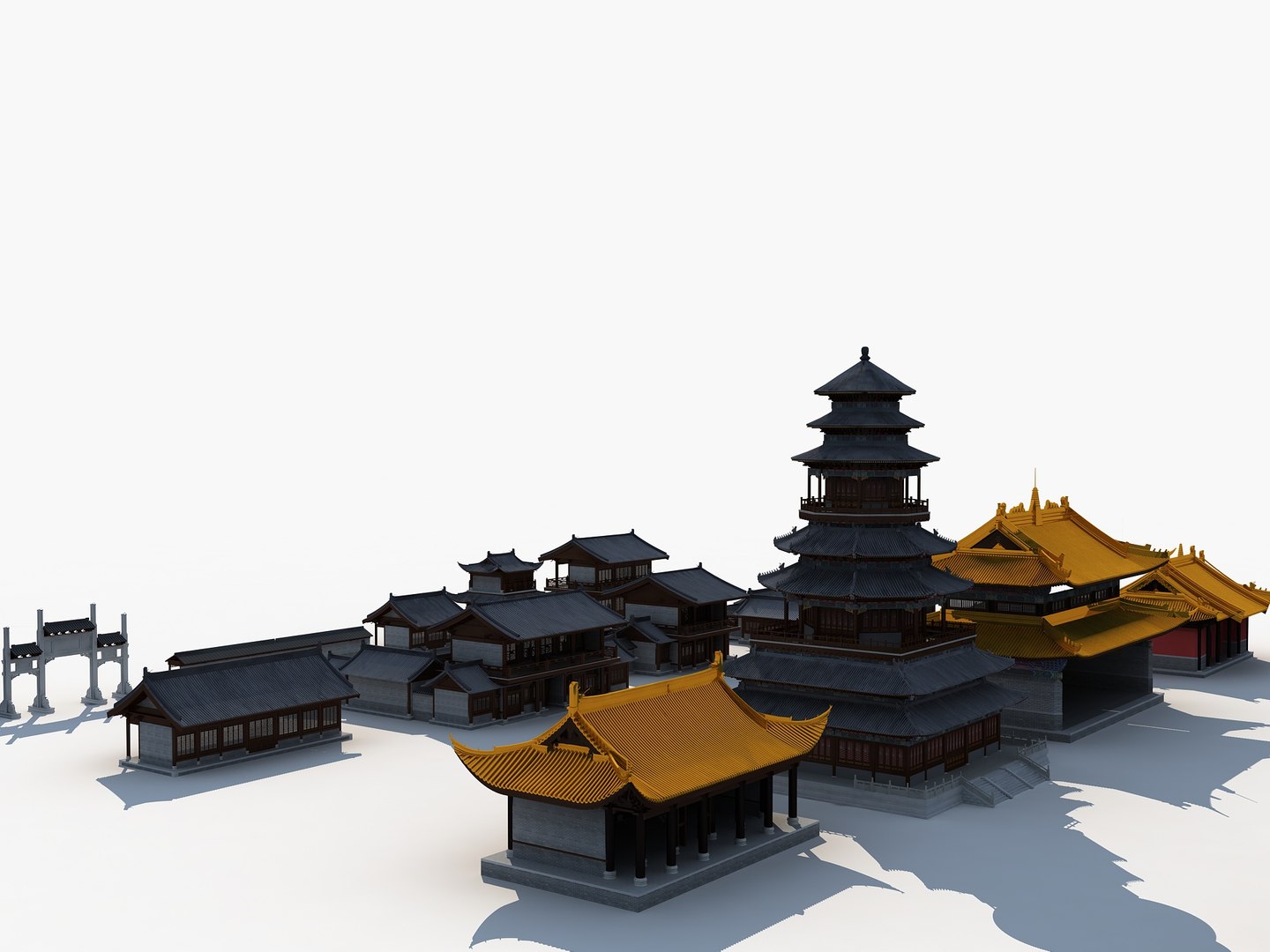 Collection Of Chinese Ancient Architecture 2 3D Model - TurboSquid 2057402