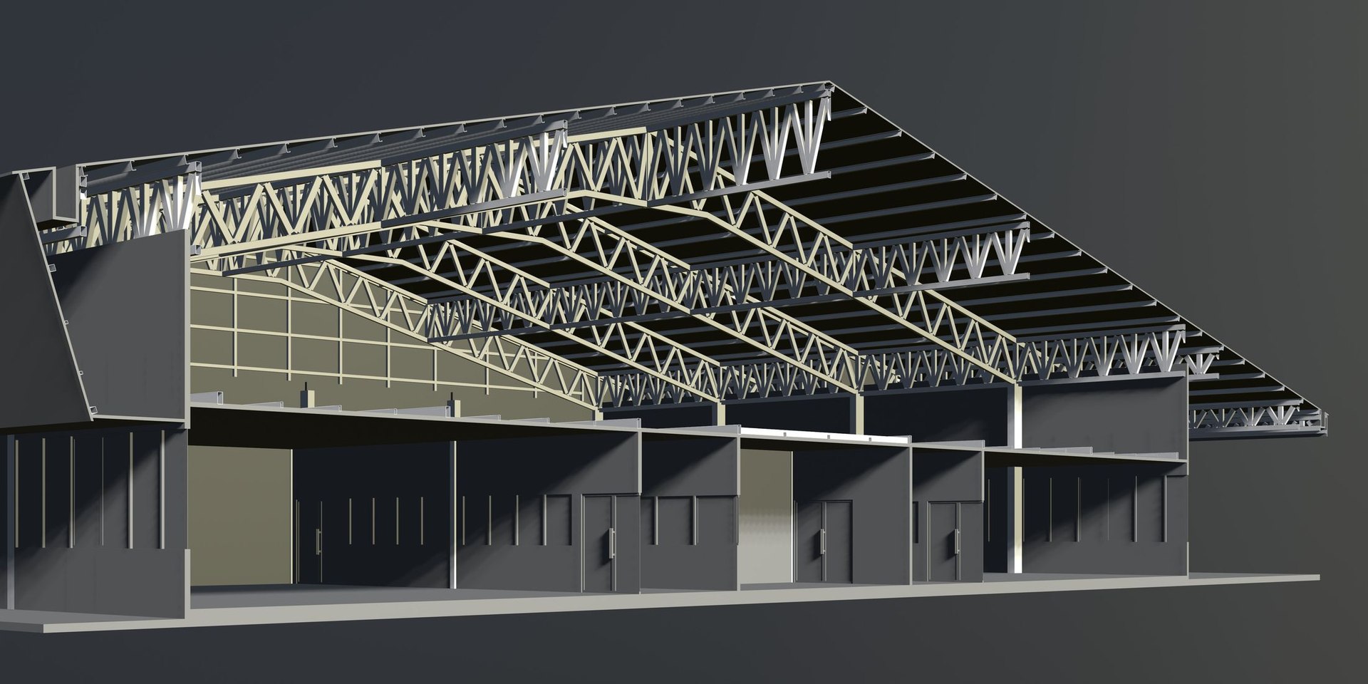 Warehouse In Section Cut 3D - TurboSquid 2068609