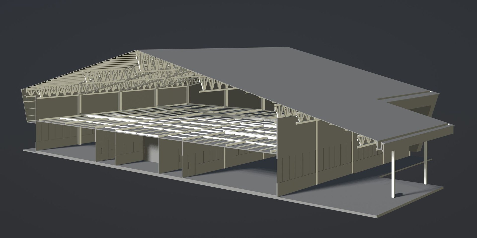 Warehouse In Section Cut 3D - TurboSquid 2068609
