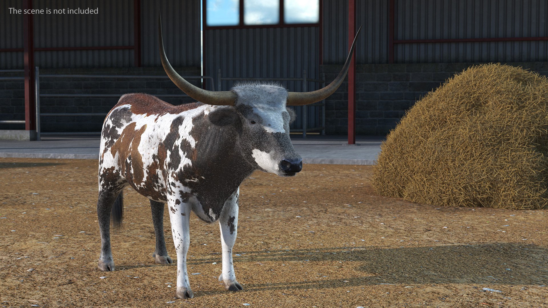 3D Texas Longhorn Mottled Brown Fur Rigged Model - TurboSquid 2186014