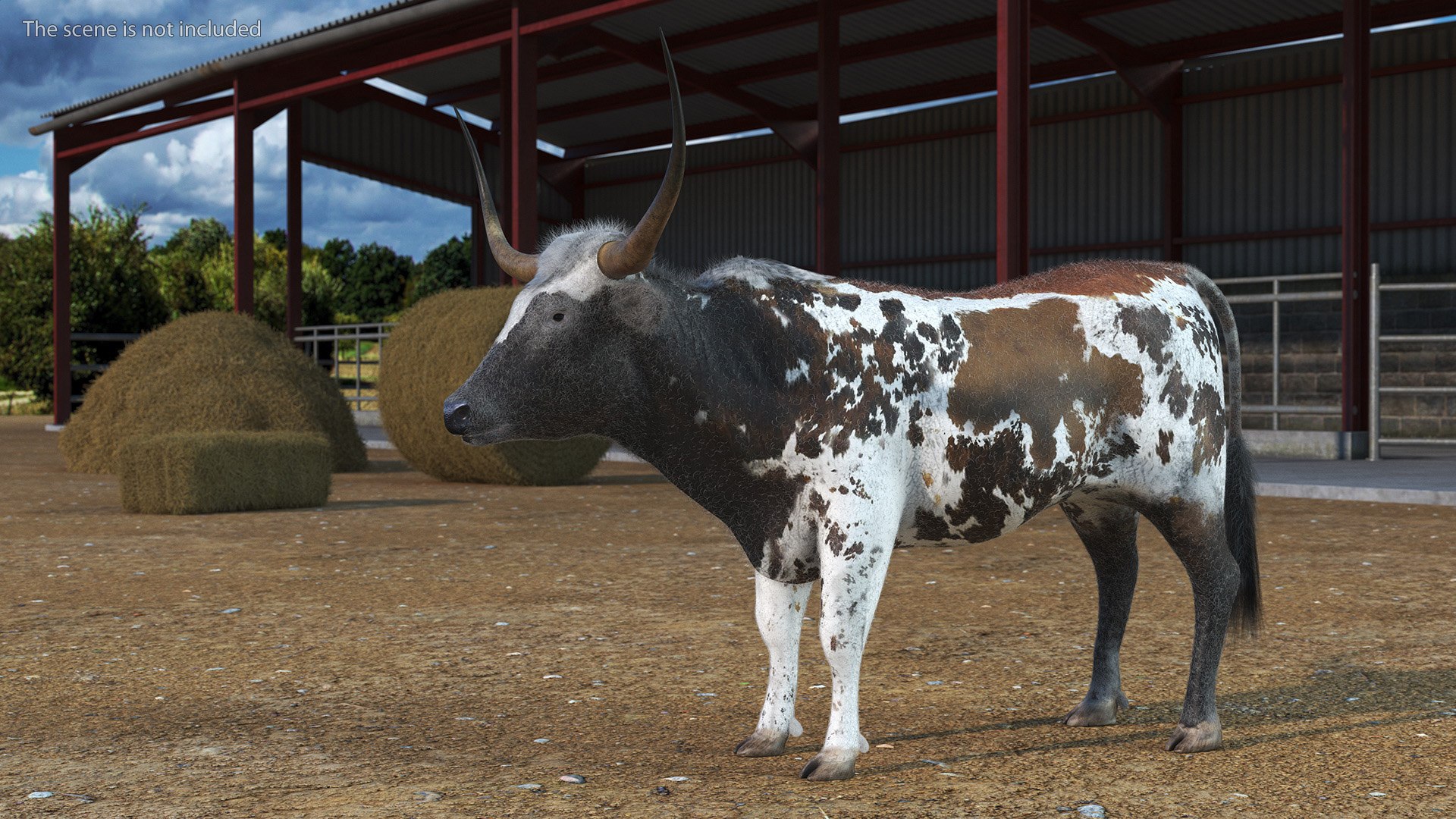 3D Texas Longhorn Mottled Brown Fur Rigged Model - TurboSquid 2186014