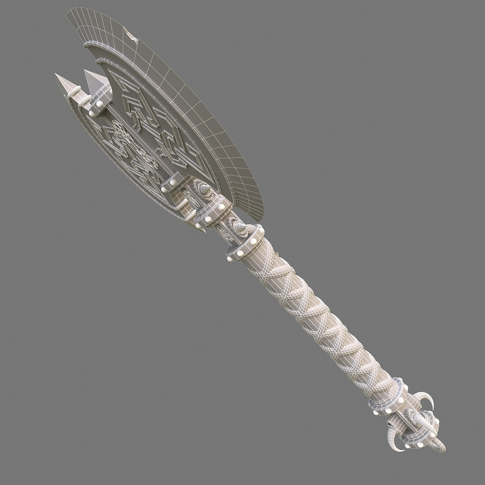 3d model weapons axe staff