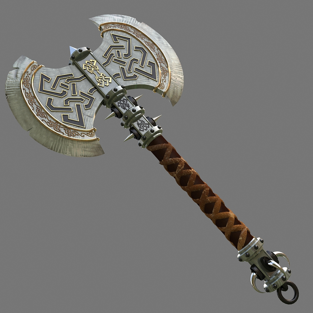 3d model weapons axe staff