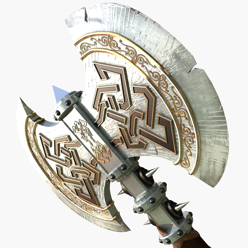 3d model weapons axe staff