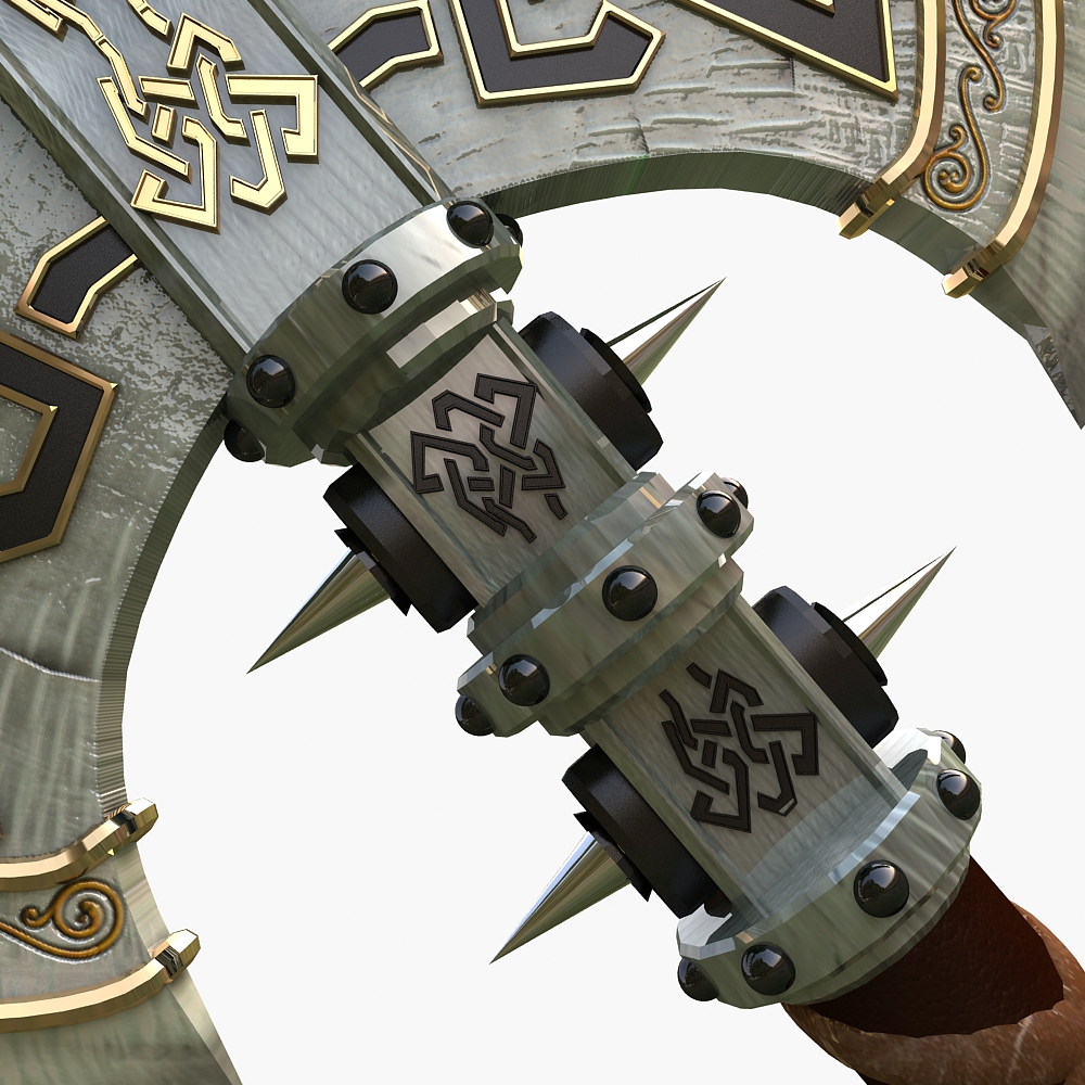 3d model weapons axe staff