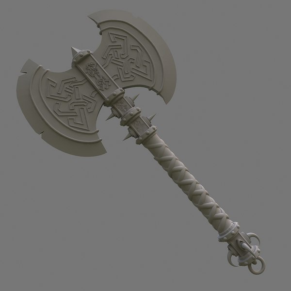 3d model weapons axe staff