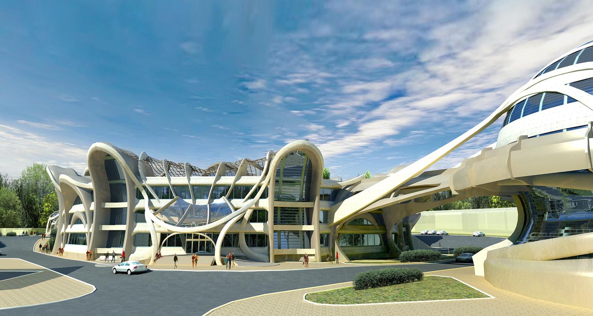 3d Architecture Buildings Futuristic Complex