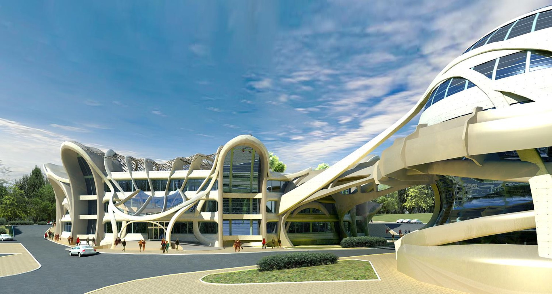 3d Architecture Buildings Futuristic Complex