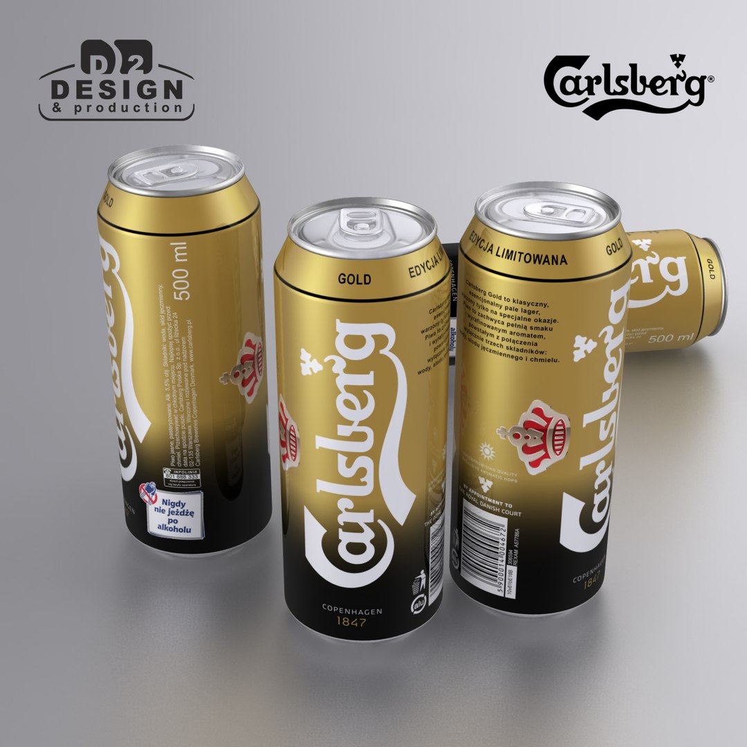 Beer Carlsberg Gold 3d Max
