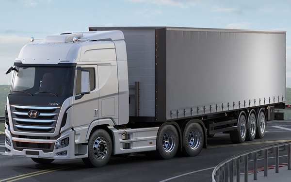 트레일러와 함께 현대 Xcient 3D 모델 - TurboSquid 1066195