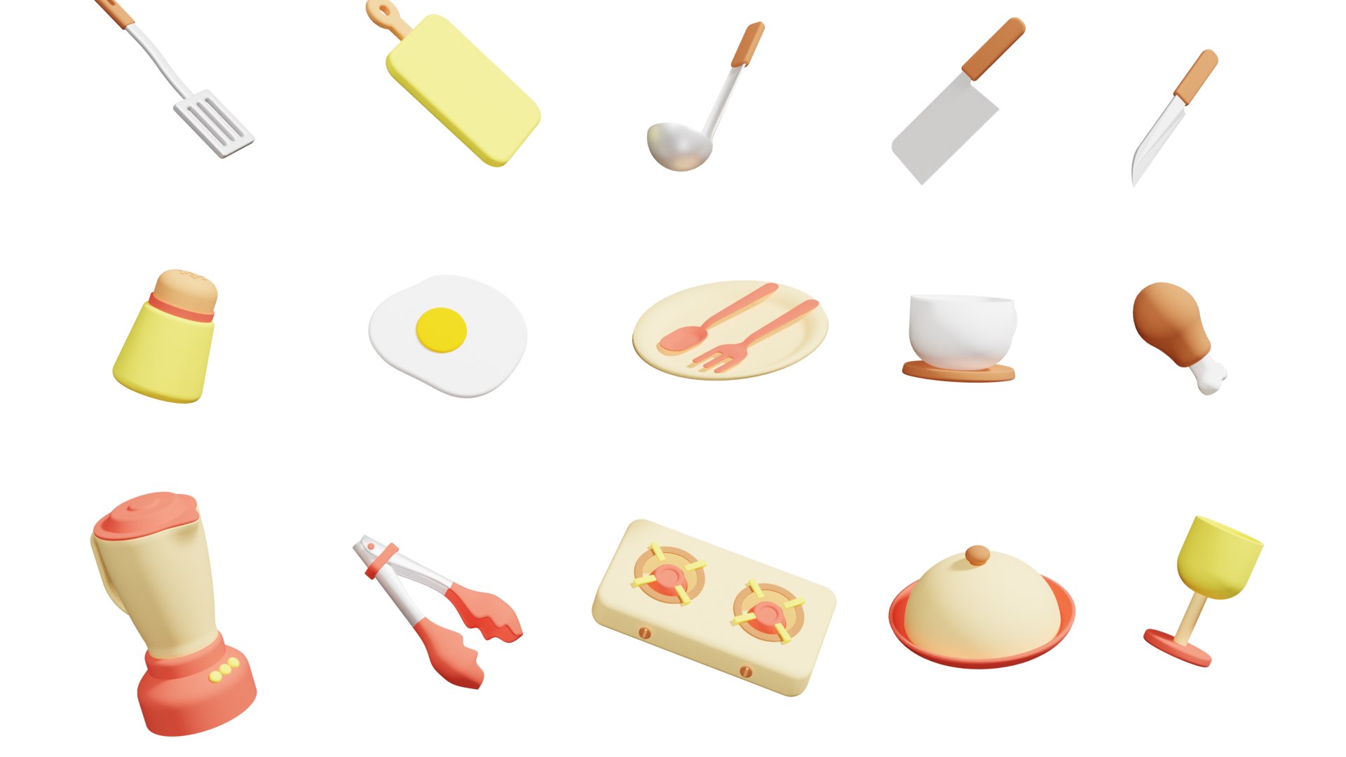 25 3D Kitchen Icon Pack Model - TurboSquid 2226847
